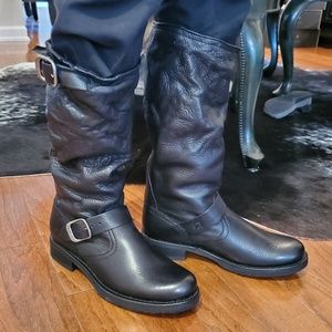 Frye | Shoes | Frye Veronica Slouch Black Motorcycle Boots | Poshmark